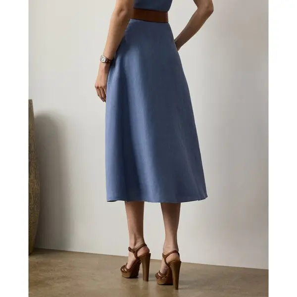 Ralph Lauren Erica Linen Skirt - Cornflower