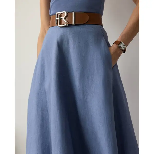 Ralph Lauren Erica Linen Skirt - Cornflower
