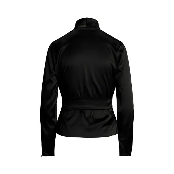 Ralph Lauren Shea Stretch Silk Charmeuse Wrap Blouse