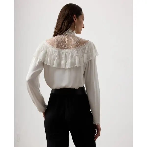 Ralph Lauren Alexandrea Crepe-back-satin Blouse