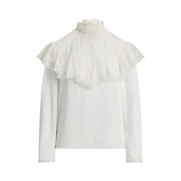 Ralph Lauren Alexandrea Crepe-back-satin Blouse