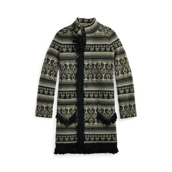 Ralph Lauren Wool-cashmere Jacquard Duster Cardigan