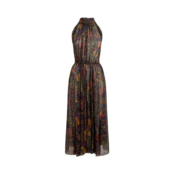 Ralph Lauren Kylee Paisley Crinkle Chiffon Day Dress