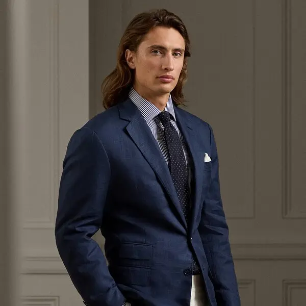 Ralph Lauren Kent Hand-tailored Plaid Suit Jacket
