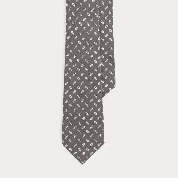 Ralph Lauren Arrow-print Silk Tie - Grey/cream