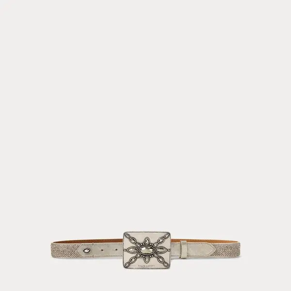 Ralph Lauren Plaque-buckle Embellished Skinny Belt
