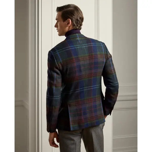 Ralph Lauren Kent Hand-tailored Plaid Wool Jacket