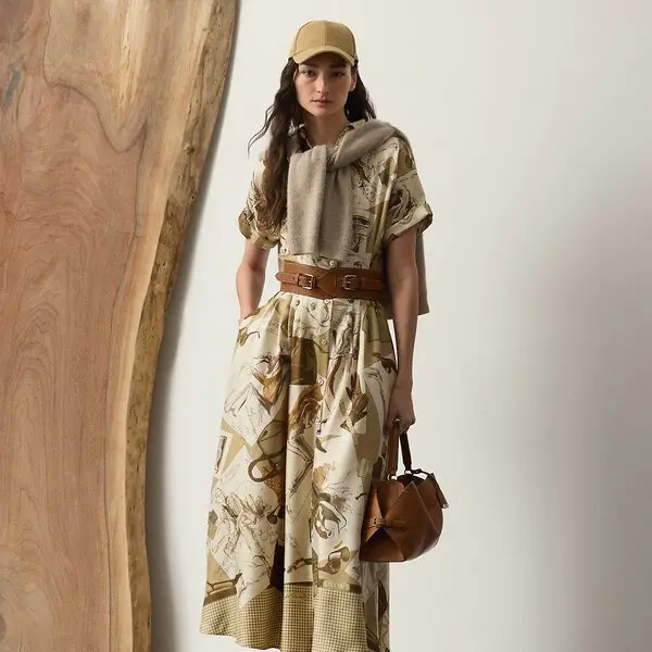 Ralph Lauren Donatella Diary-print Twill Day Dress