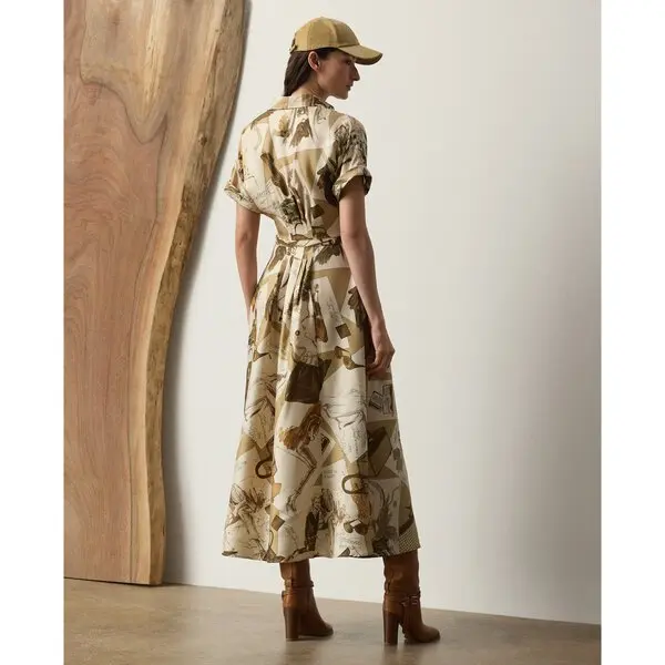 Ralph Lauren Donatella Diary-print Twill Day Dress
