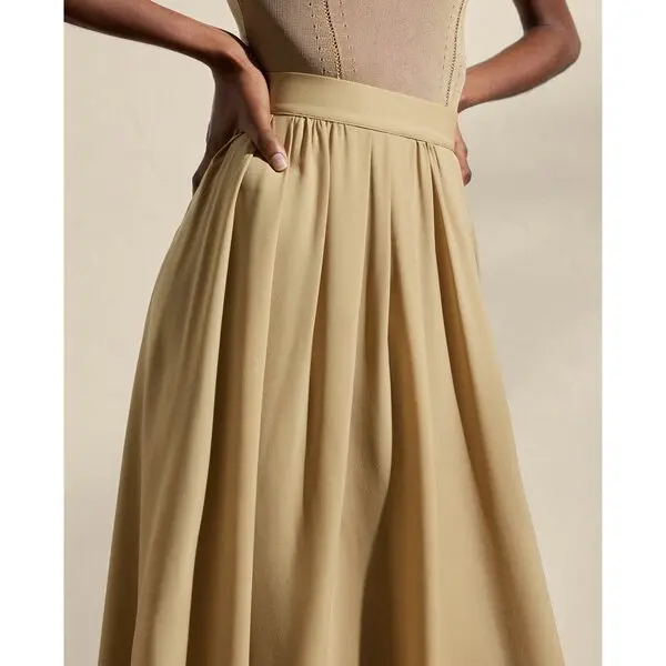 Ralph Lauren Kynlee Pleated Silk Georgette Skirt