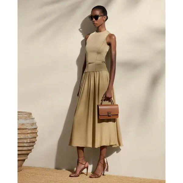 Ralph Lauren Kynlee Pleated Silk Georgette Skirt