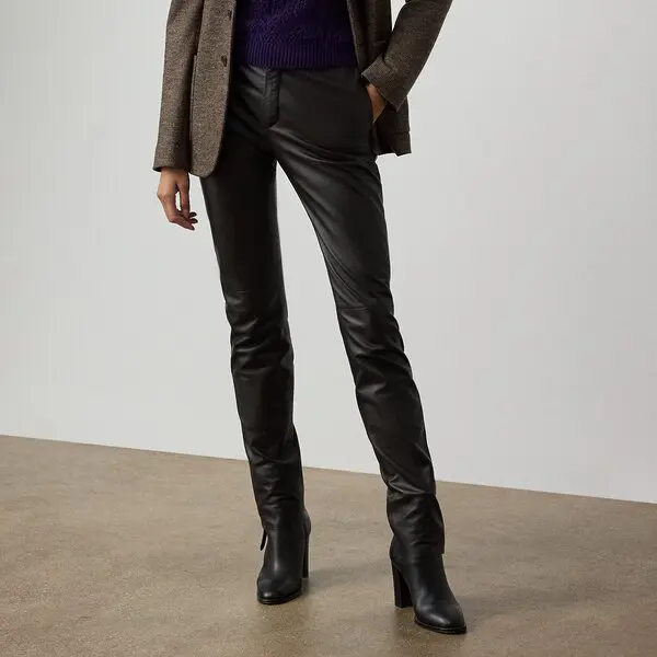 Ralph Lauren Richie Lambskin Pant - Dark Brown