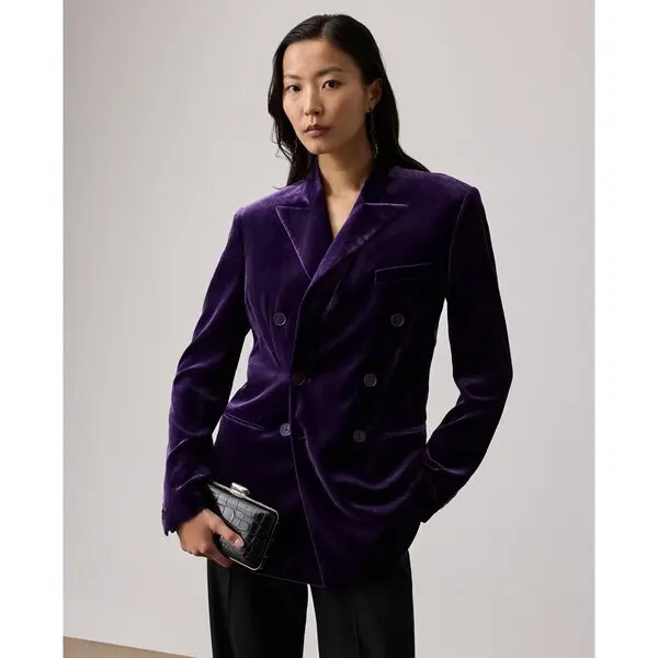Ralph Lauren Ansley Stretch Velvet Jacket