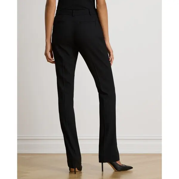 Ralph Lauren Satin-trim Wool Crepe Straight Pant