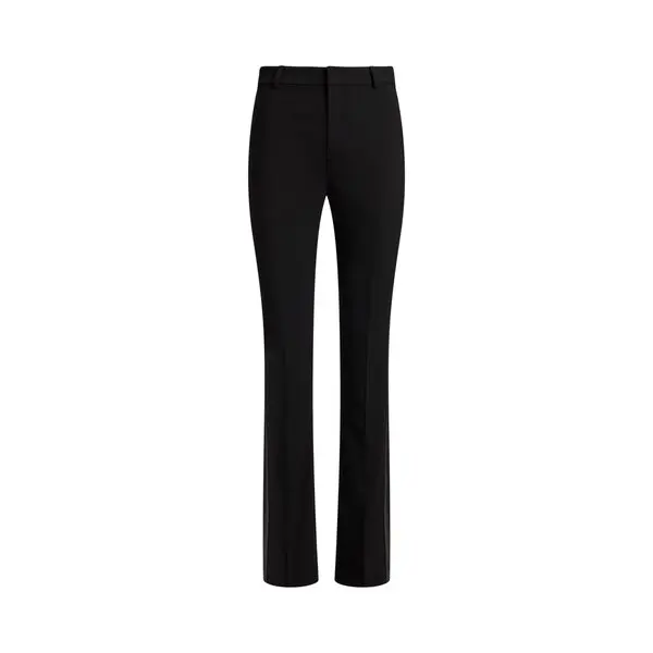 Ralph Lauren Satin-trim Wool Crepe Straight Pant