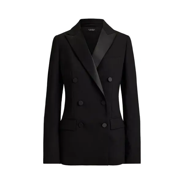 Ralph Lauren Satin-trim Double-breasted Wool Blazer