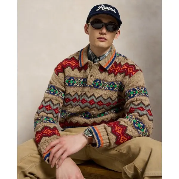 Ralph Lauren Fair Isle Wool-blend Polo-collar Sweater