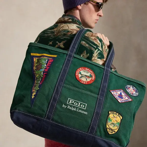 Ralph Lauren Logo-patch Canvas Tote