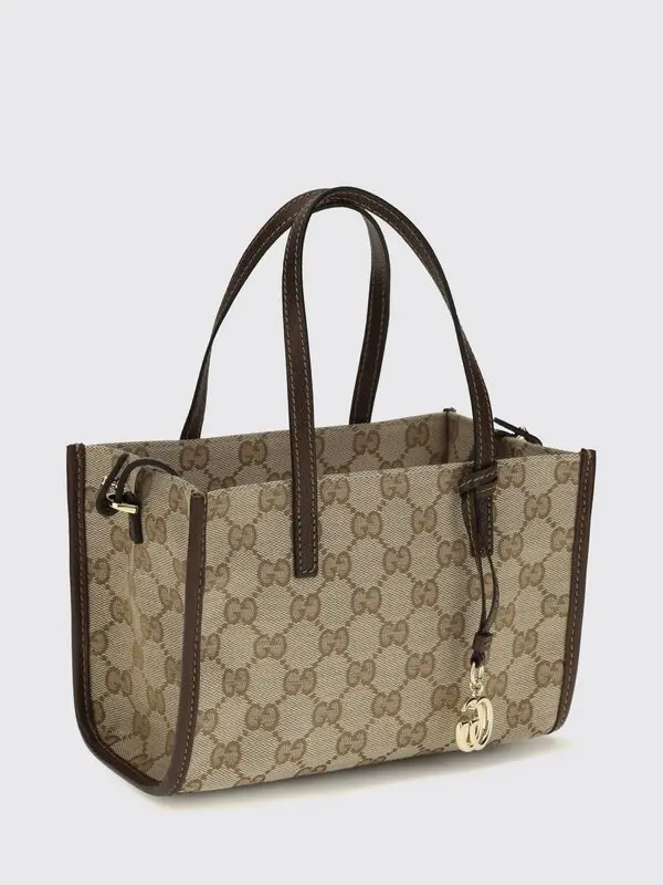 Gucci Mini Bag In Gg Supreme Fabric With Double Handle And Shoulder Strap