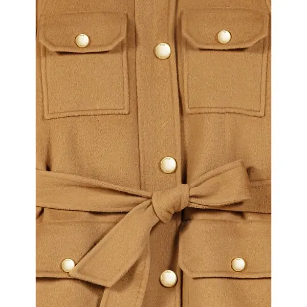 Maje Corduroy-collar Flap-pocket Wool-blend Coat