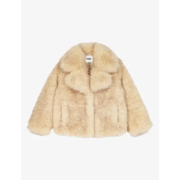 Maje Wide-collar Oversized-fit Faux-fur Jacket