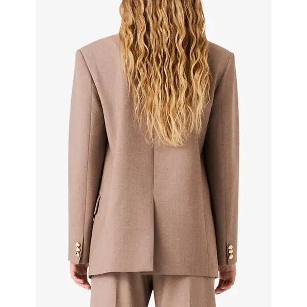 Maje Notch-lapel Oversized-fit Woven Blazer