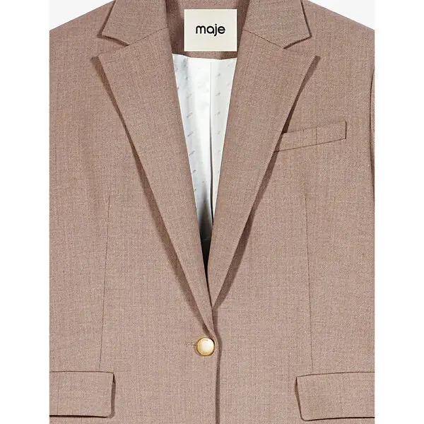 Maje Notch-lapel Oversized-fit Woven Blazer