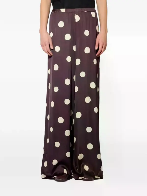 Liviana Conti Polka-dot Wide-leg Trousers - Brown