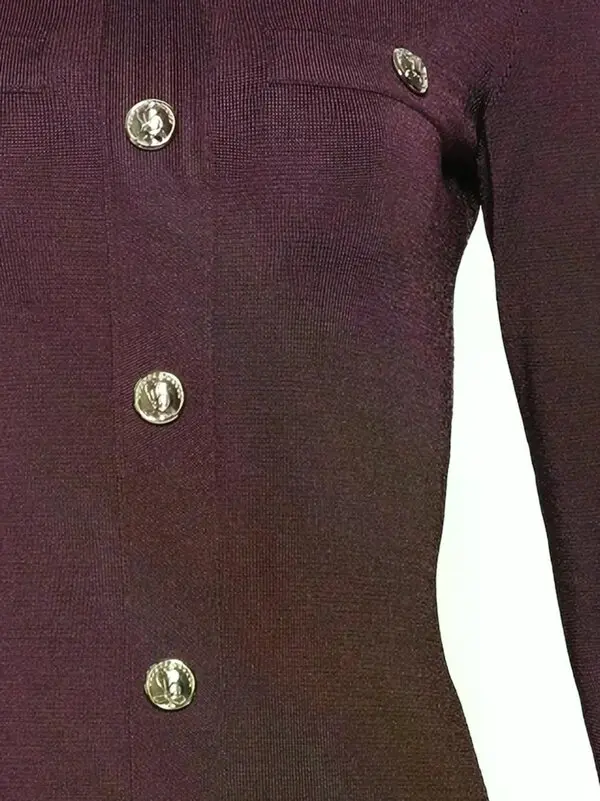 Balmain Button-embellished Long-sleeve Dress