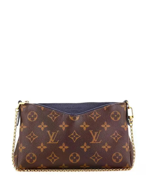 LOUIS VUITTON Pallas Monogram Canvas With Leather Clutch Bag