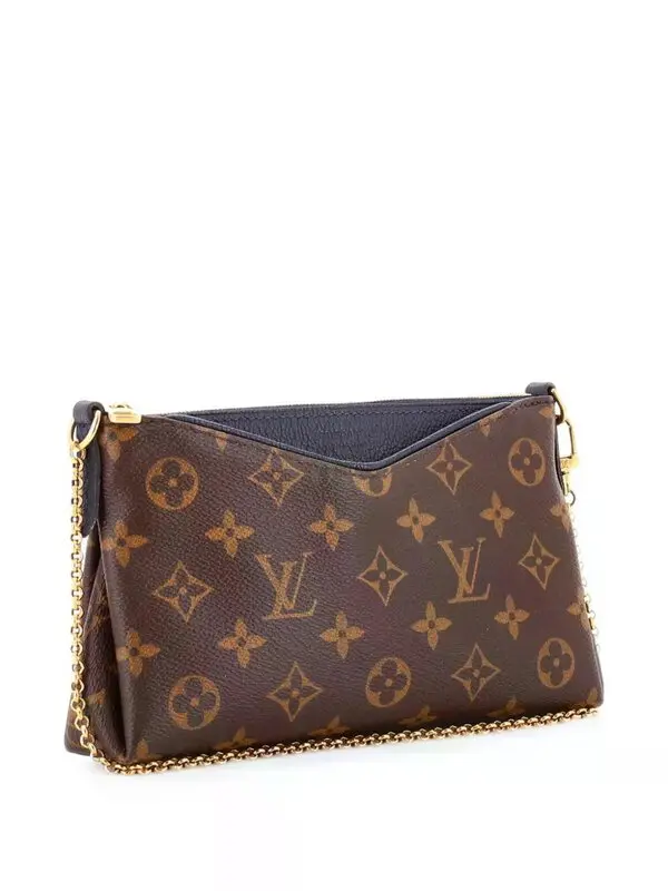 LOUIS VUITTON Pallas Monogram Canvas With Leather Clutch Bag