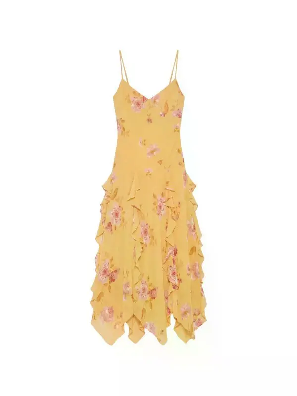 REFORMATION Allissa Floral-print Ruffled Midi Dress