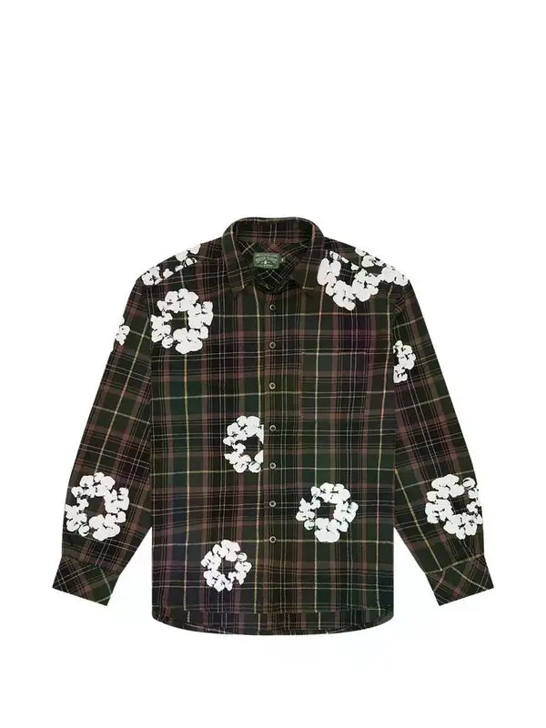 DENIM TEARS Wreath Checked Flannel Shirt