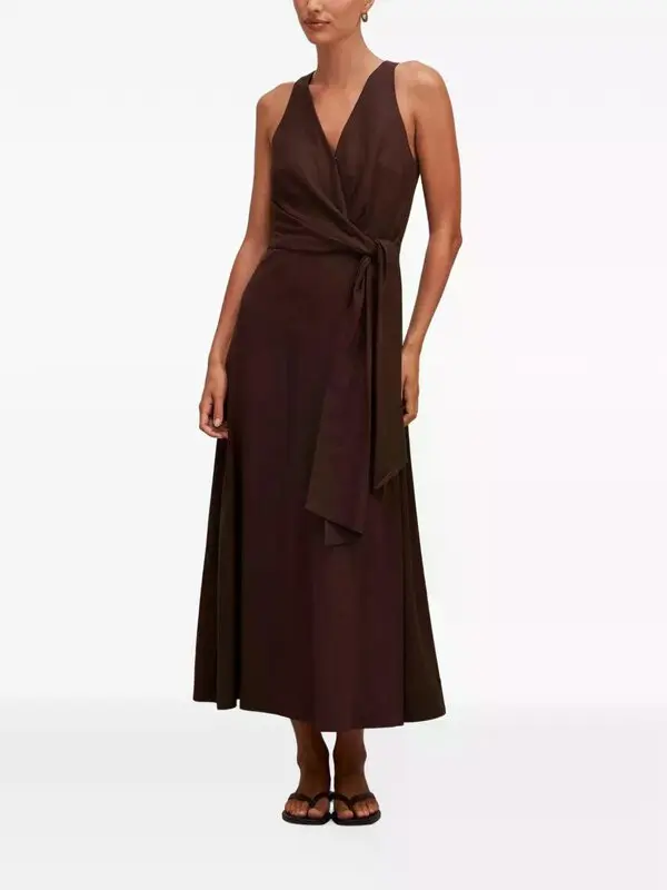 EVER NEW Zoey Halter-neck Wrap Midi Dress - Brown