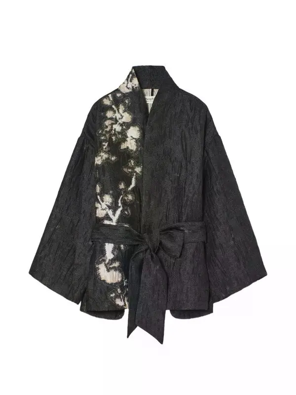 PSOPHIA Floral-jacquard Belted Jacket