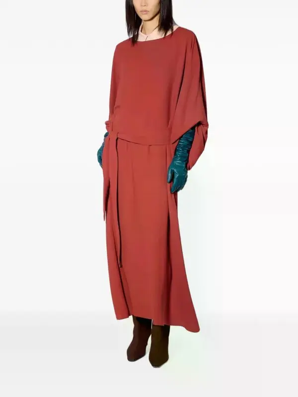 Liviana Conti Belted Long-sleeve Maxi Dress