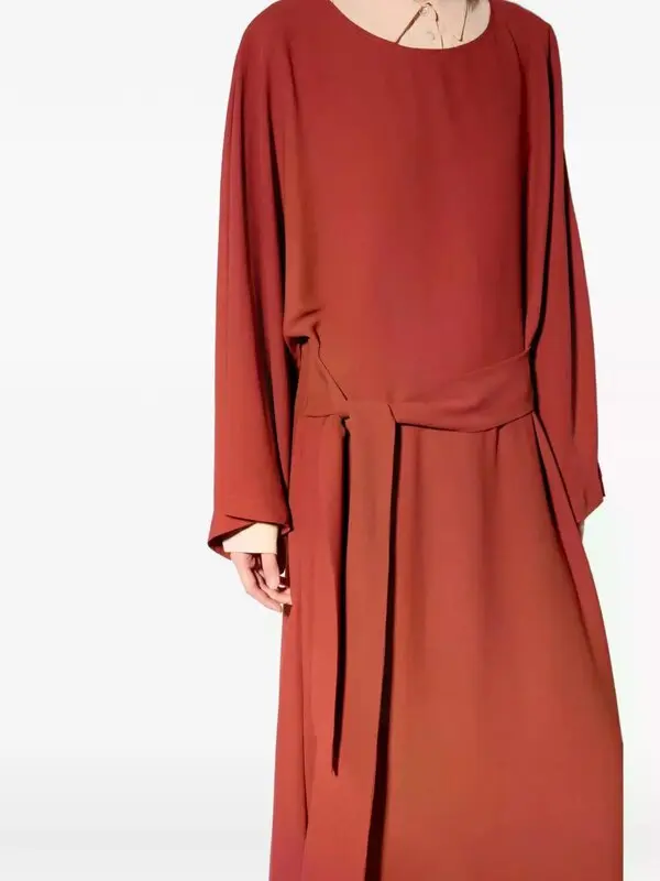 Liviana Conti Belted Long-sleeve Maxi Dress