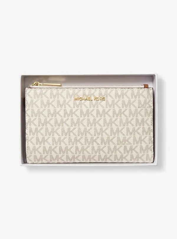 Michael Kors Adele Logo Smartphone Wallet In By - Natural