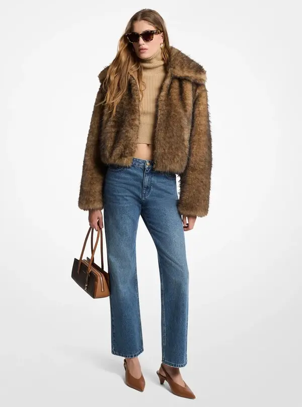 Michael Kors Faux Fur Jacket In Size By