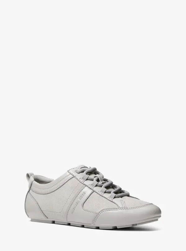 Michael Kors Keely Suede And Leather Trainer In Size By