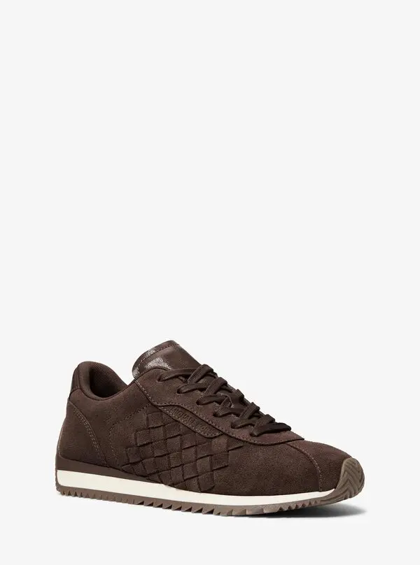 Michael Kors Rhodes Woven Suede Trainer In Size By