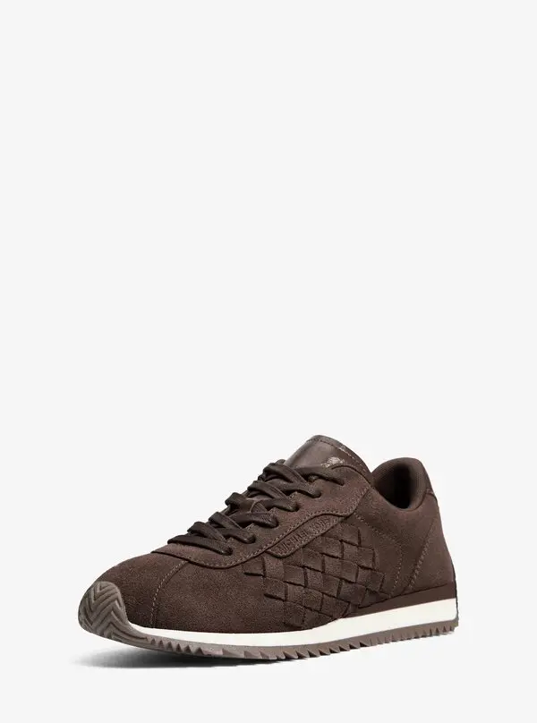 Michael Kors Rhodes Woven Suede Trainer In Size By