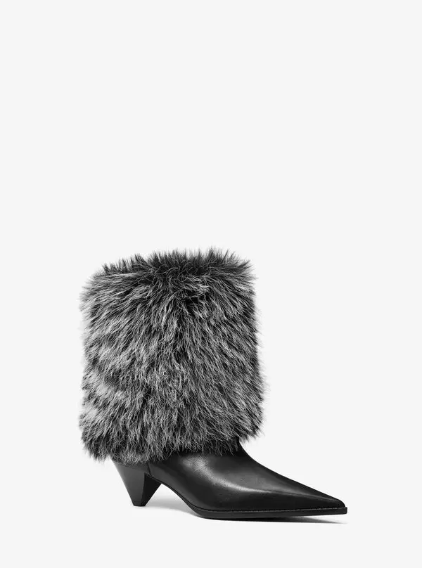 Michael Kors Jayla Faux Fur And Leather Boot In Size By