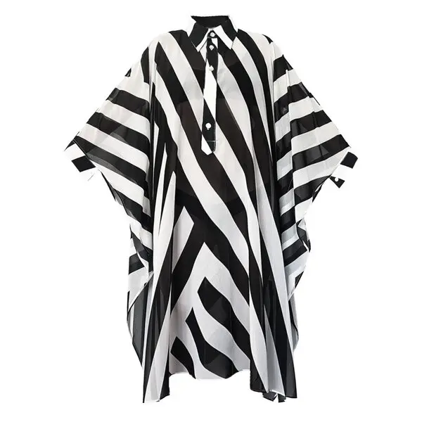 MAXJENNY Kaftan & White - Black