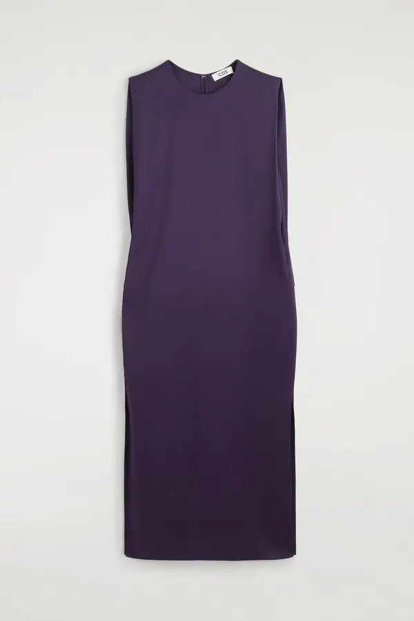 Cos Draped Open-back Matte-satin Dress - Purple