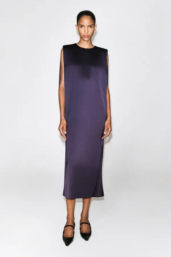 Cos Draped Open-back Matte-satin Dress