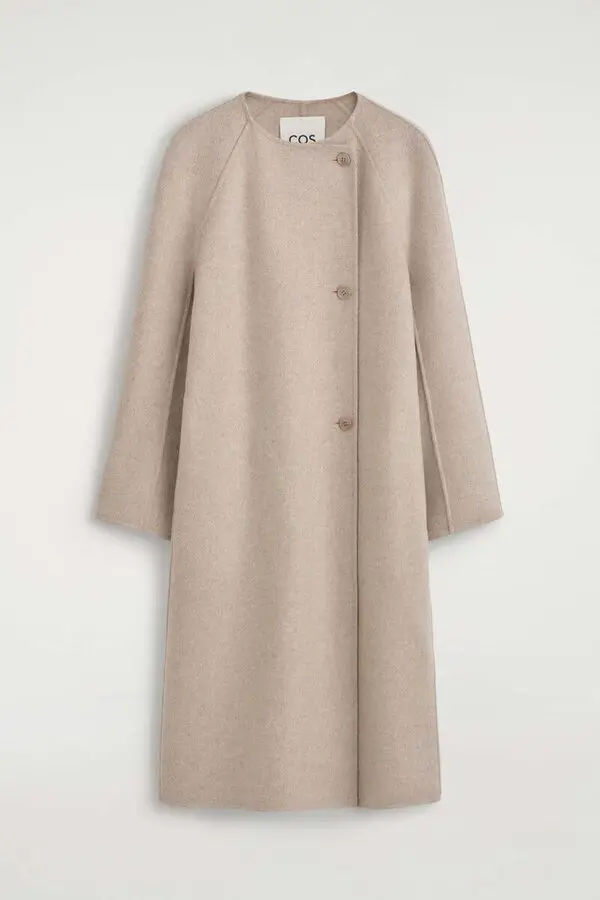 Cos Double-faced Cashmere Long Coat - Beige