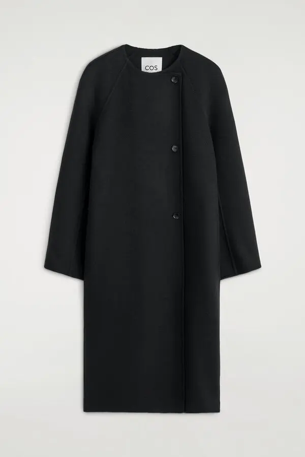Cos Double-faced Cashmere Long Coat - Black