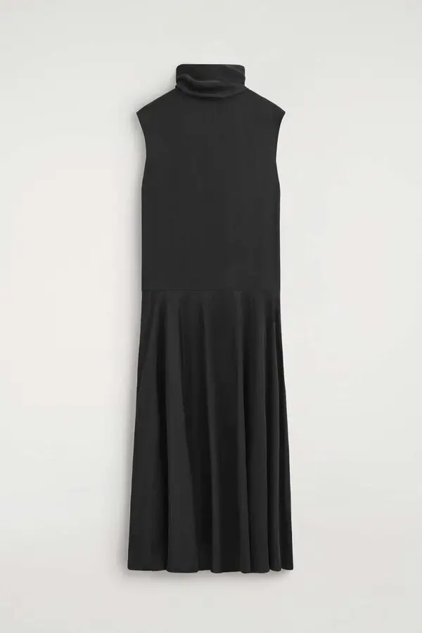 Cos Scarf-detail Satin Maxi Dress - Black