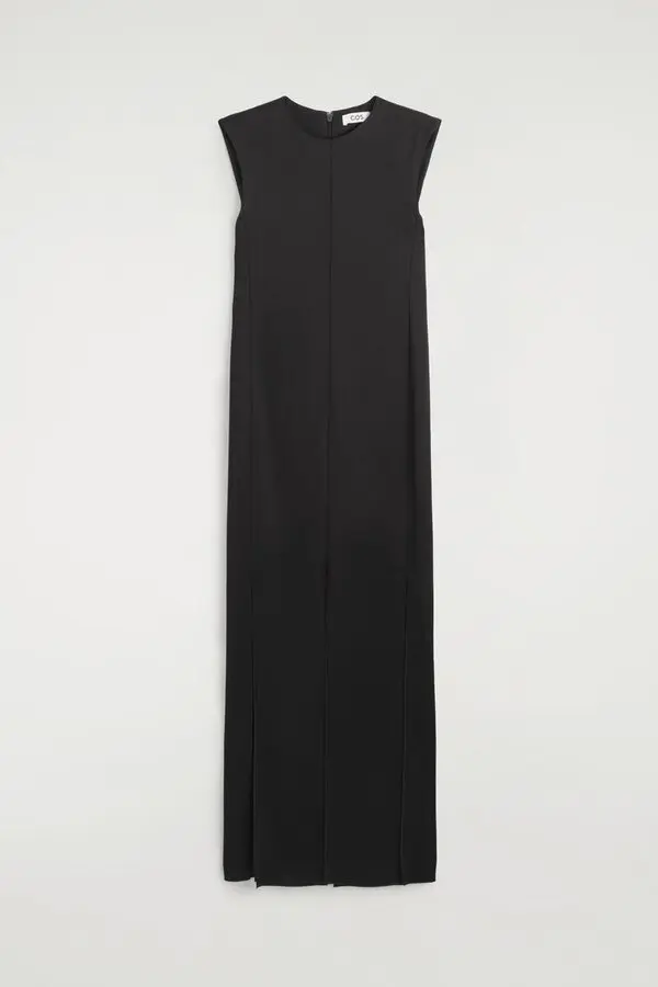 Cos Paneled Matte-satin Column Dress